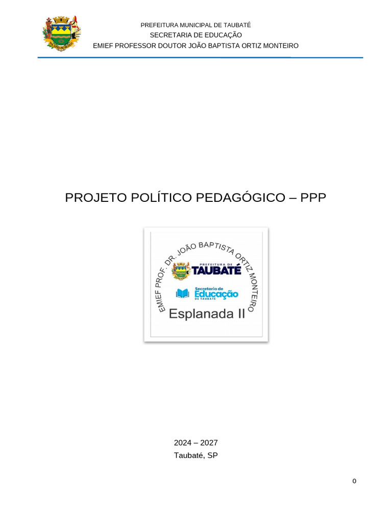 Projeto Politico Pedagogico - Junho | PDF | Pedagogia | Aprendizado