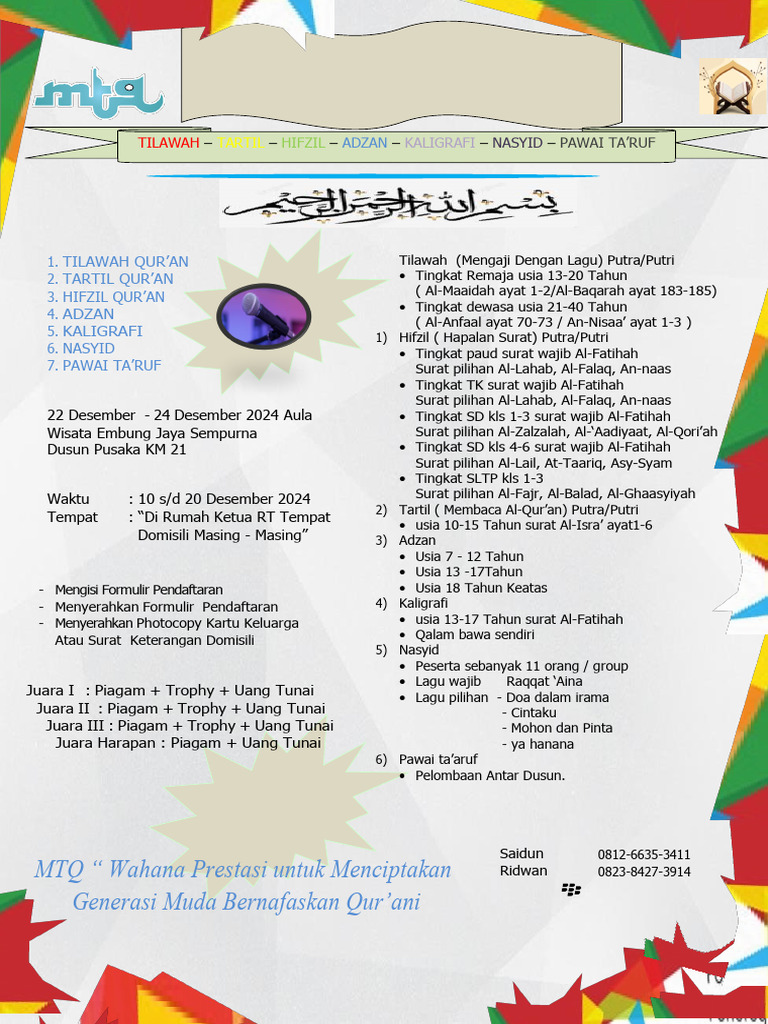 brosur mtq pakai | PDF