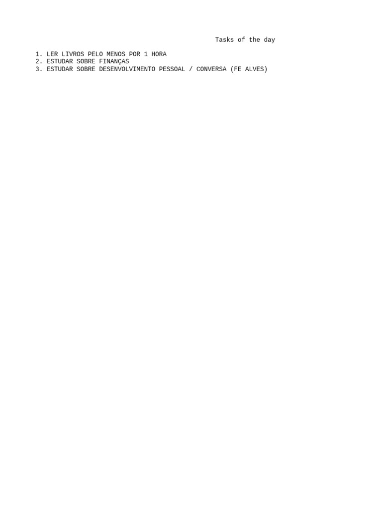 Tasks of The Day | PDF
