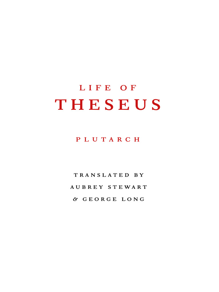 Theseus: A Heroic Biography by Plutarch | PDF | Minotaur | Theseus