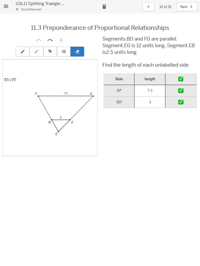 U3L11 Splitting Triangle Sides With Dilation, Part 2 | PDF
