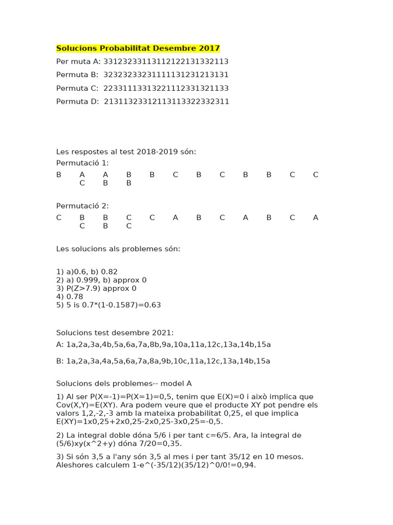 Algunes Solucions | PDF