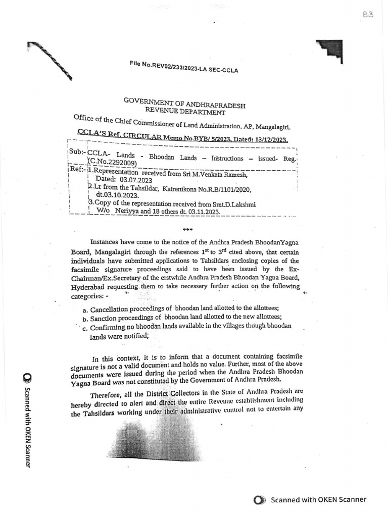 CCLAs Ref. Circular Memo No. BYB_5_2023, dt.13.12.2023 | PDF