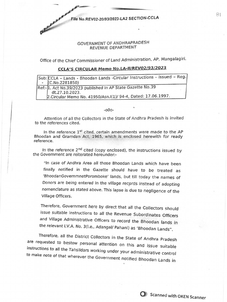 CCLAs Ref. Circular Memo No - LA - II - REV02 - 93 - 2023 Dt.29.11.2023 ...