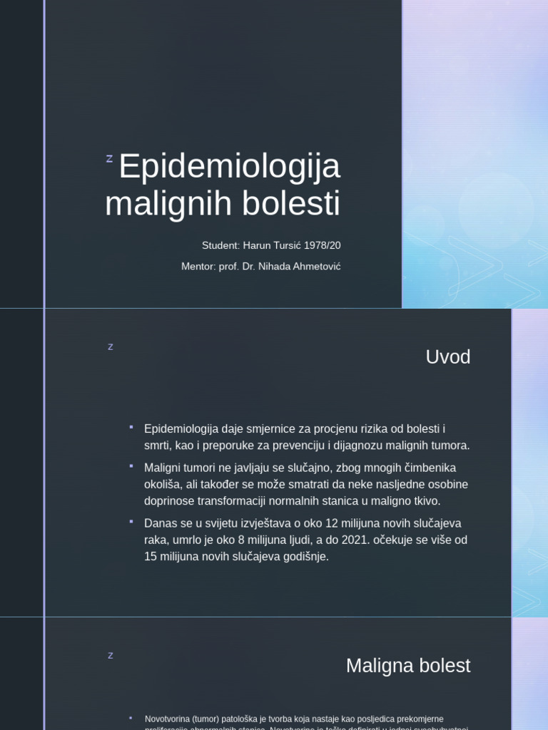 Epidemiologija Malignih Bolesti | PDF