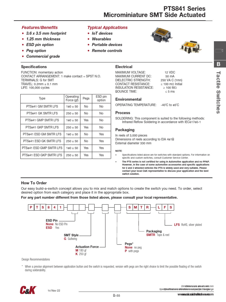 pts841-3051007 | PDF | Electrostatic Discharge | Switch