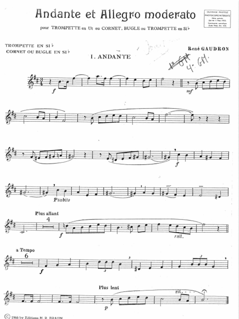 Andante Et Allegro - Trompeta | PDF