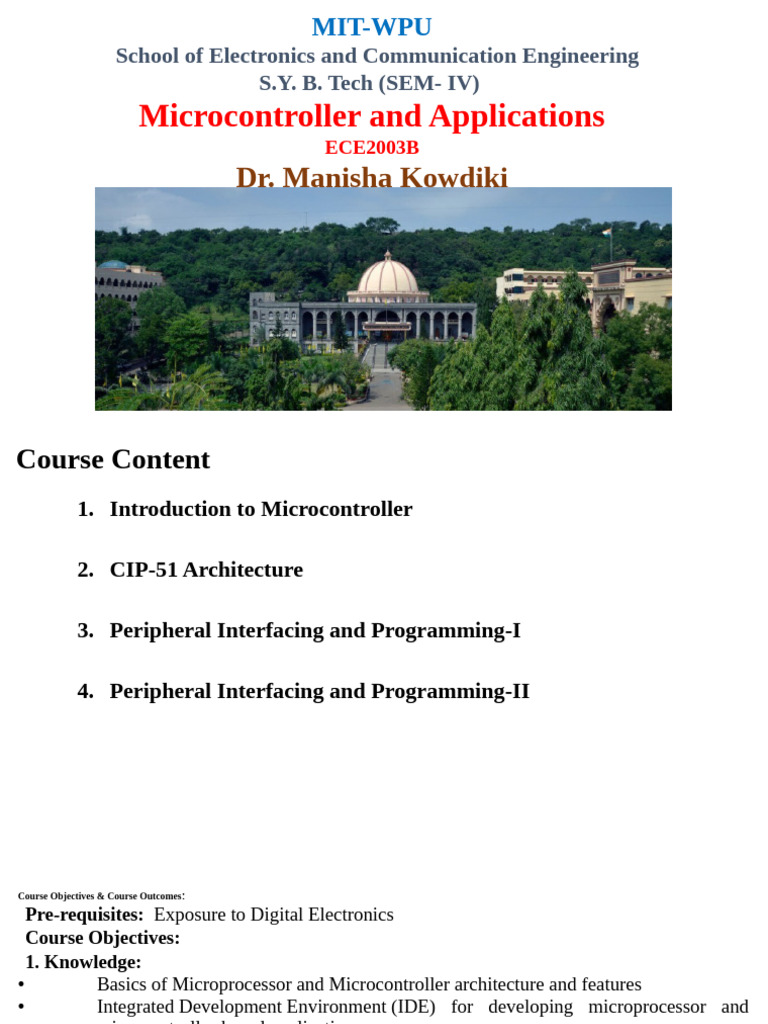 MA Unit1 Part 1 | PDF | Microcontroller | Central Processing Unit
