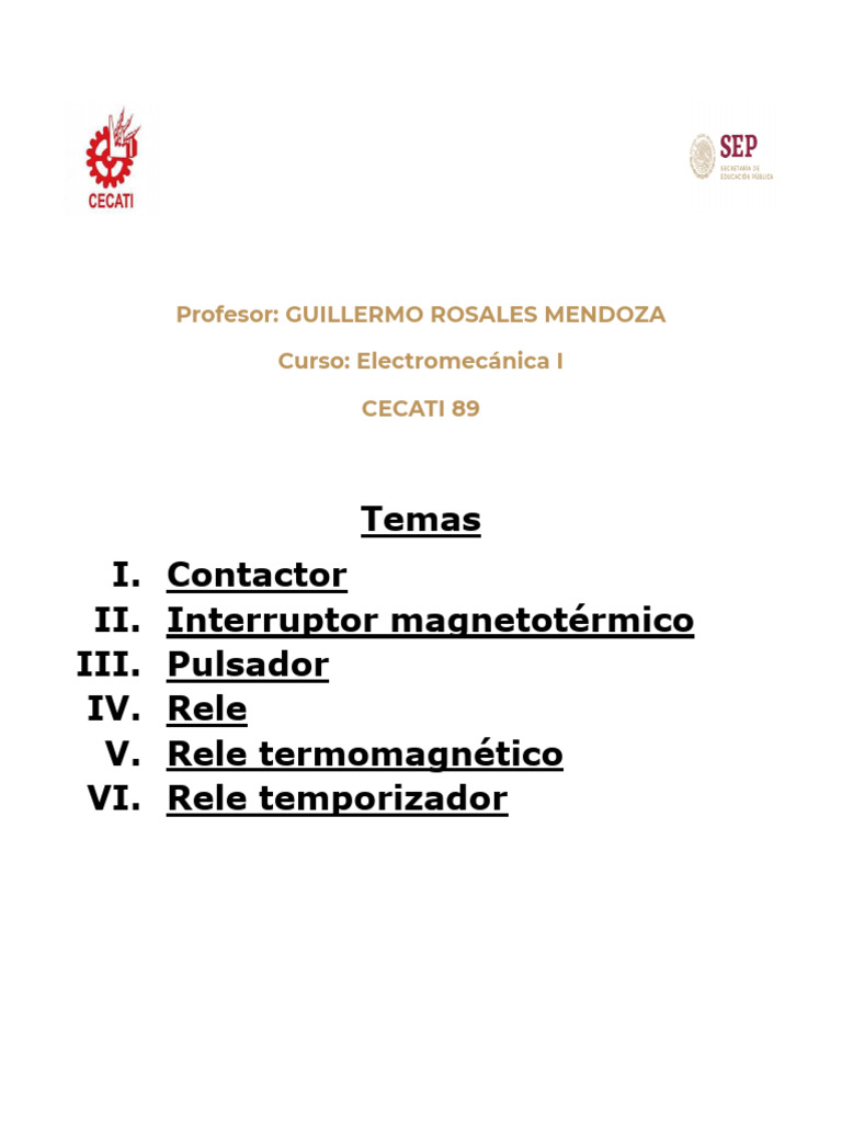Electro Mecanic A | PDF | Corriente eléctrica | Relé