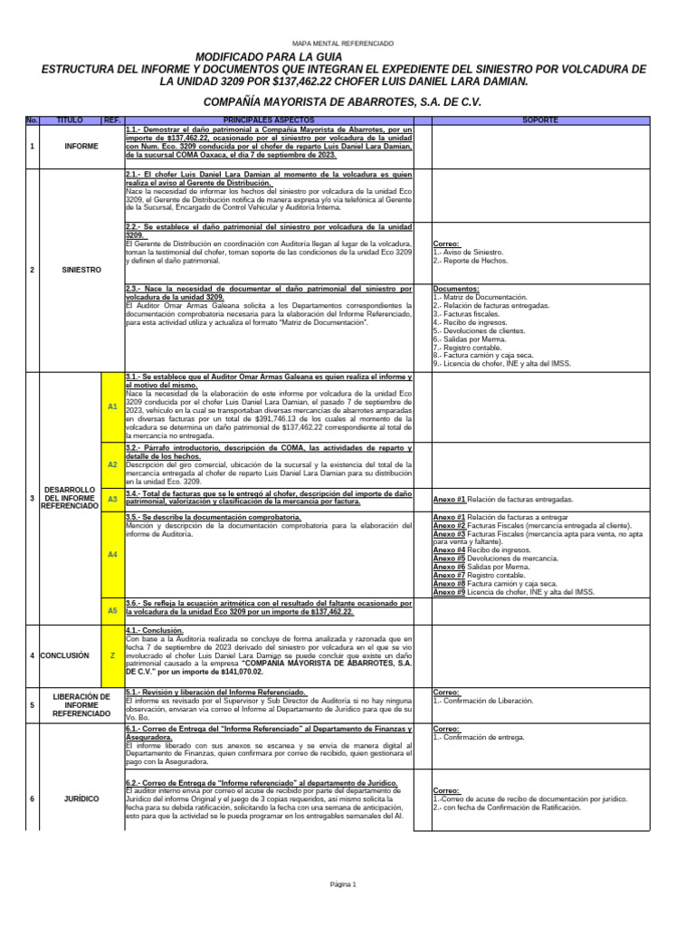 0 Mapa Mental y Matriz de Documentos-1 | PDF | Auditoría | Servicios financieros