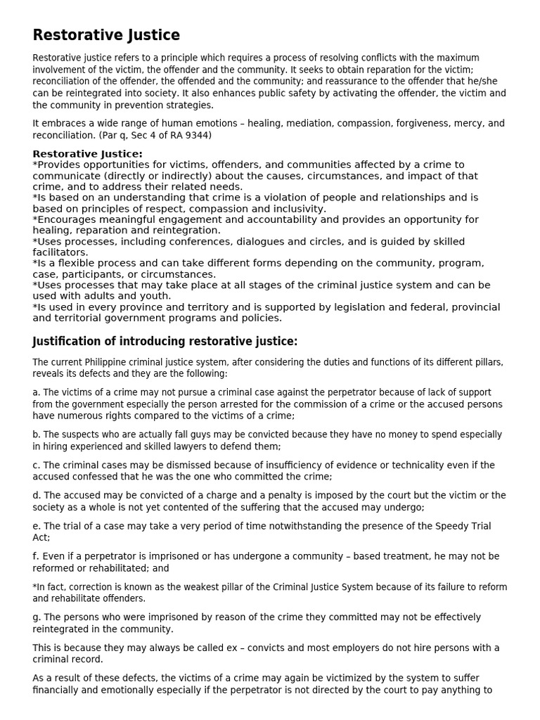 Restorative Justice 23 24 | PDF | Restorative Justice | Crime & Violence