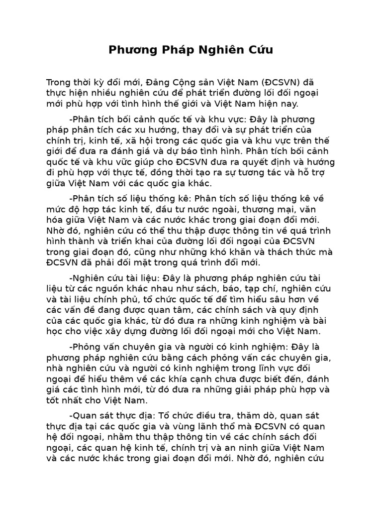 Phương Pháp Nghiên C U | PDF