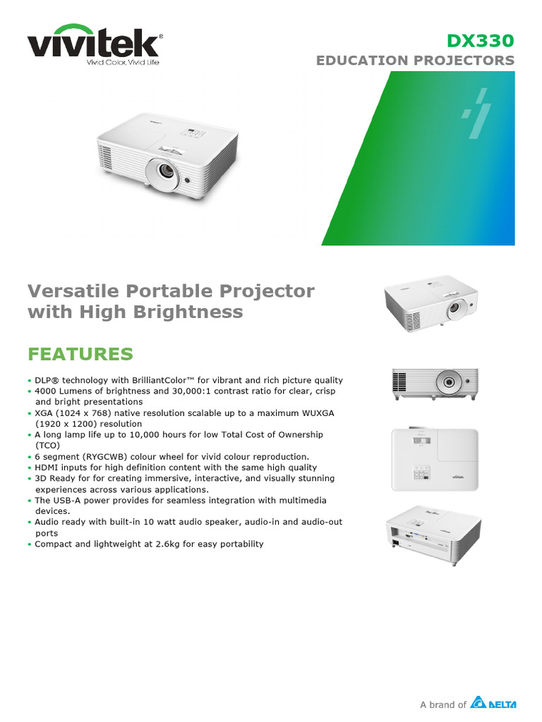 Vivitek-DX330_Datasheet | PDF | Display Resolution | Display Technology