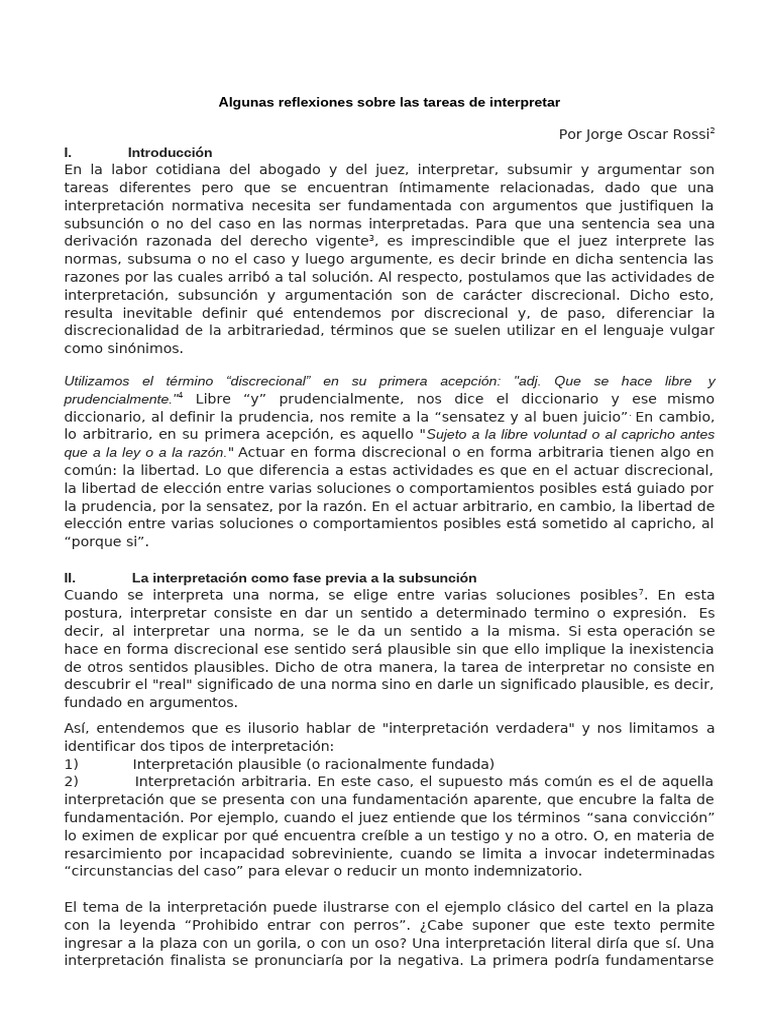 Interpretación y subsunción en el derecho | PDF | Lógica | Protección ...