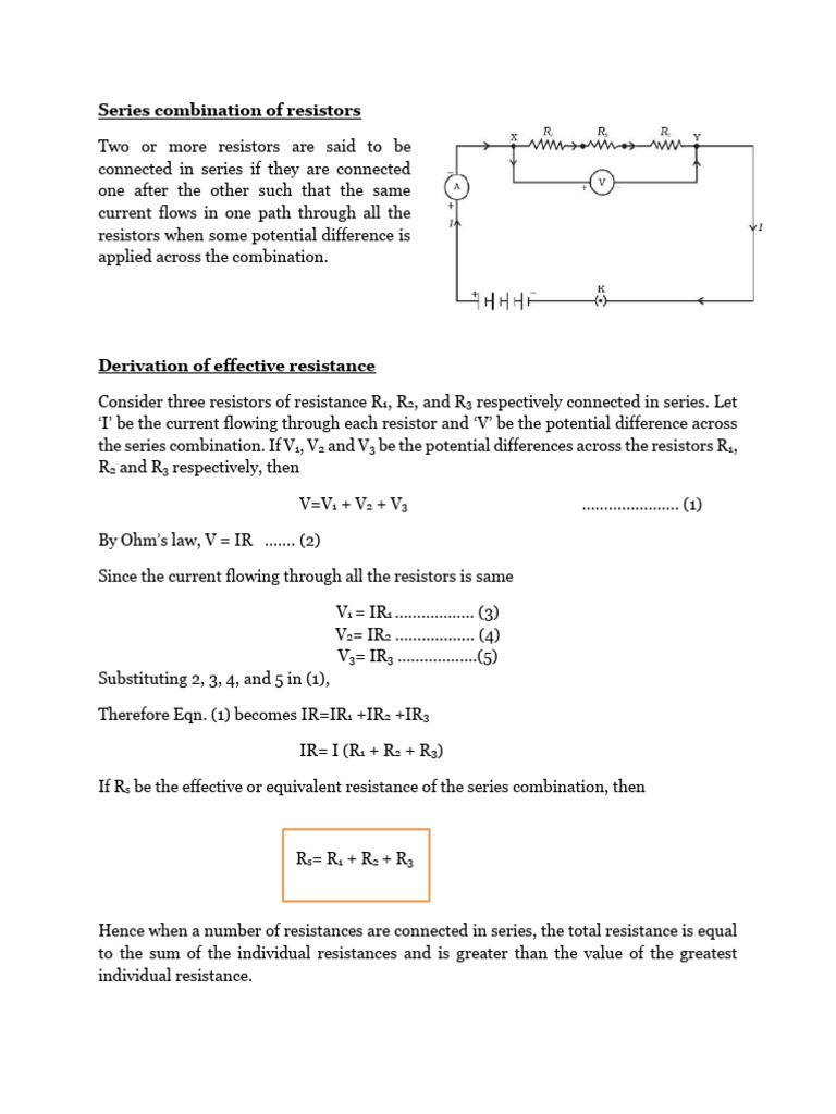 Series and Parallel Resistor Combinations | PDF | Series And Parallel ...