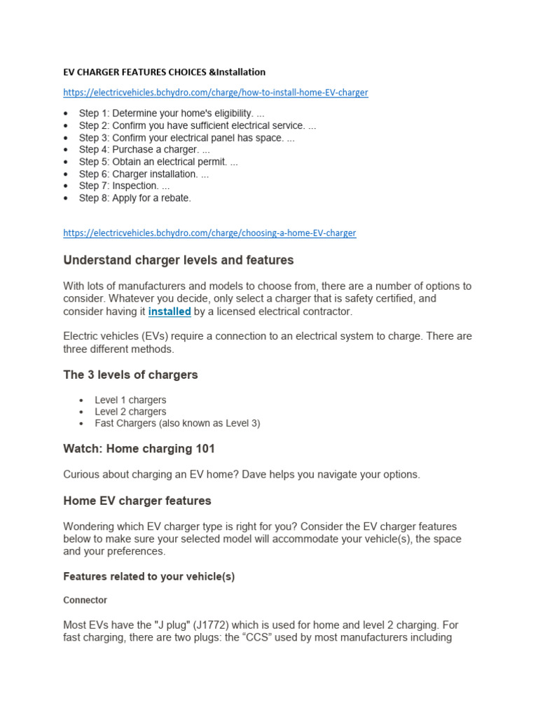Level 2 EV Charger Installation Guide | PDF | Battery Charger ...