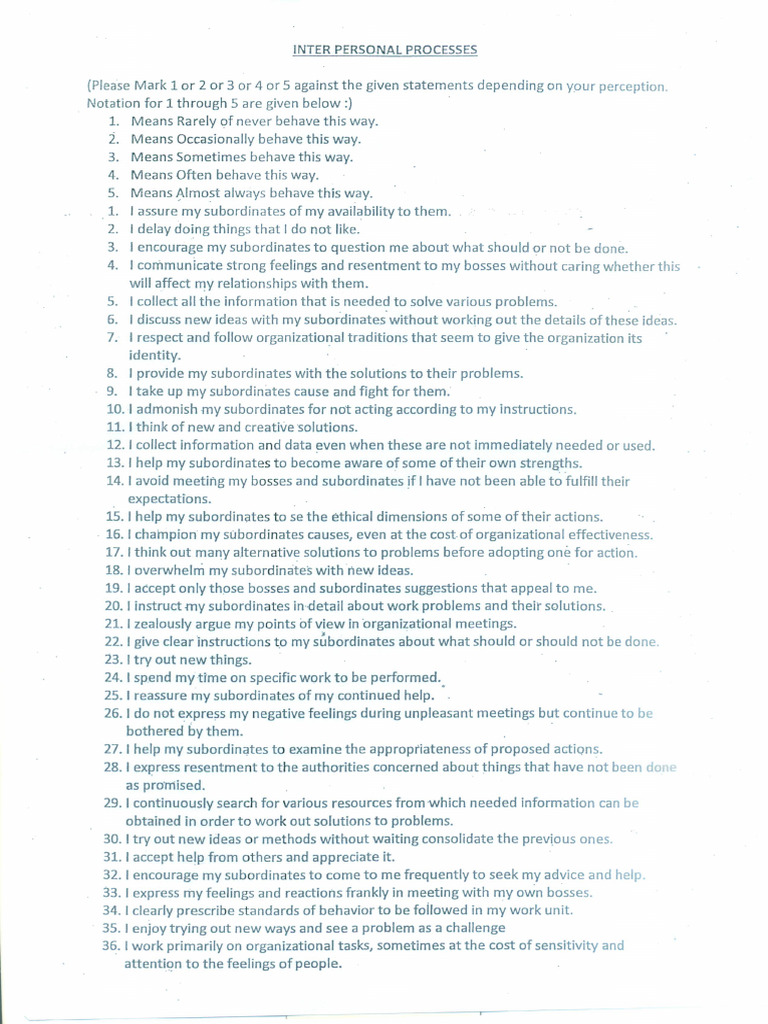 Inter Personal Process | PDF