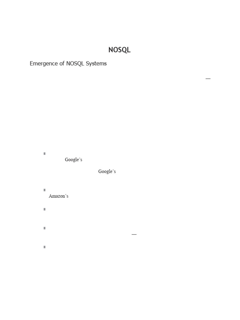 DBMS-unit 5-Nosql Databases | PDF | No Sql | Replication (Computing)