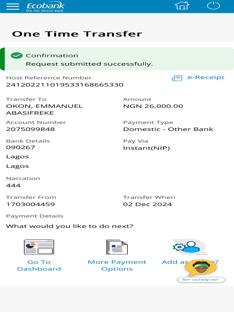 One Time Transfer | PDF