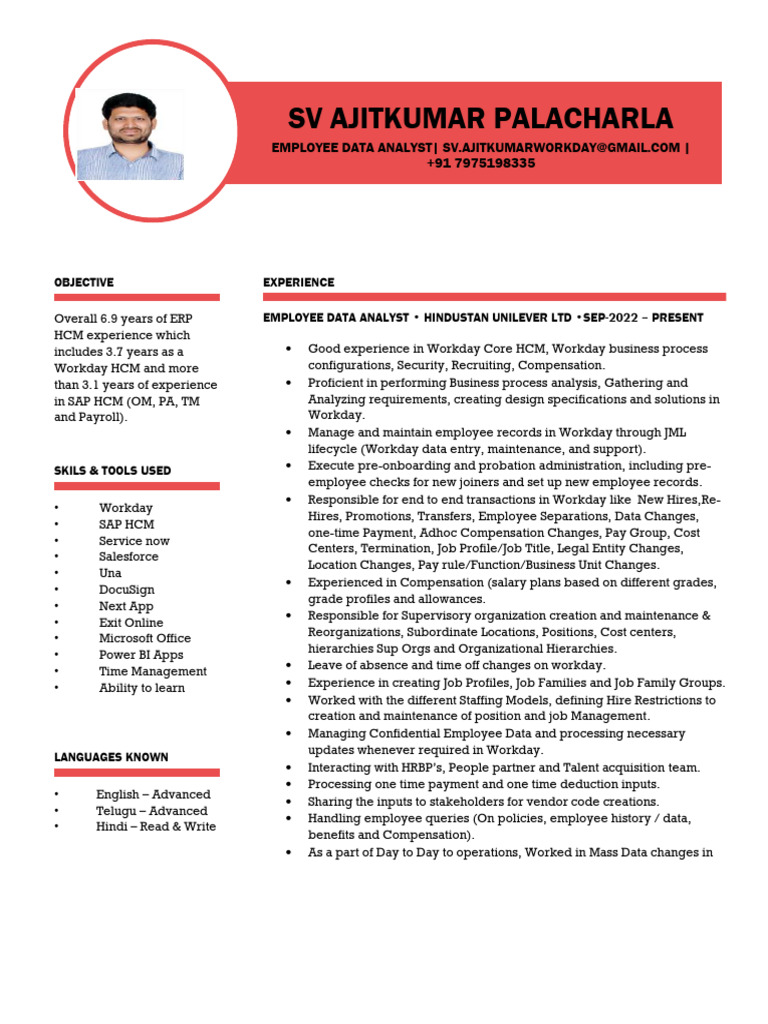 Workday HR Sysytem Analyst Resume | PDF | Human Resource Management ...