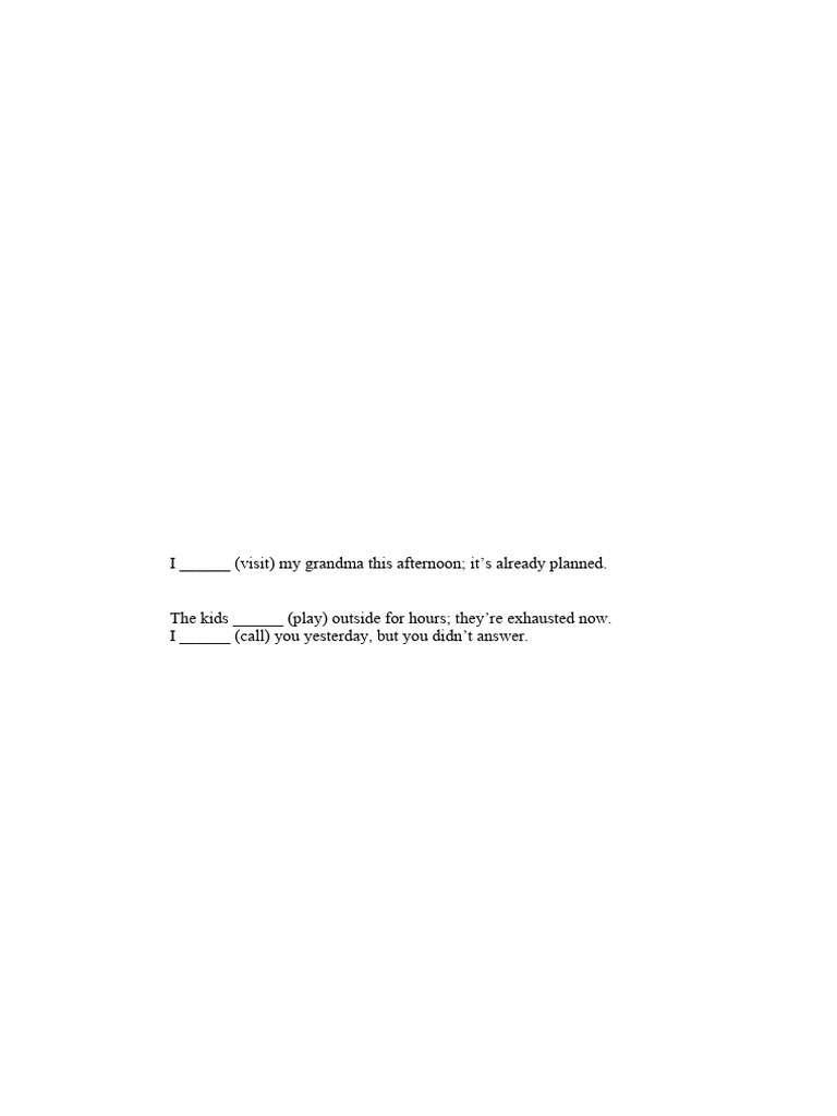Complete With The Correct Verb Tense | PDF