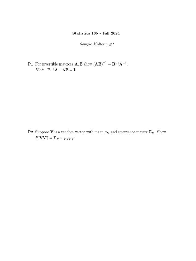 sample midterm 1 | PDF