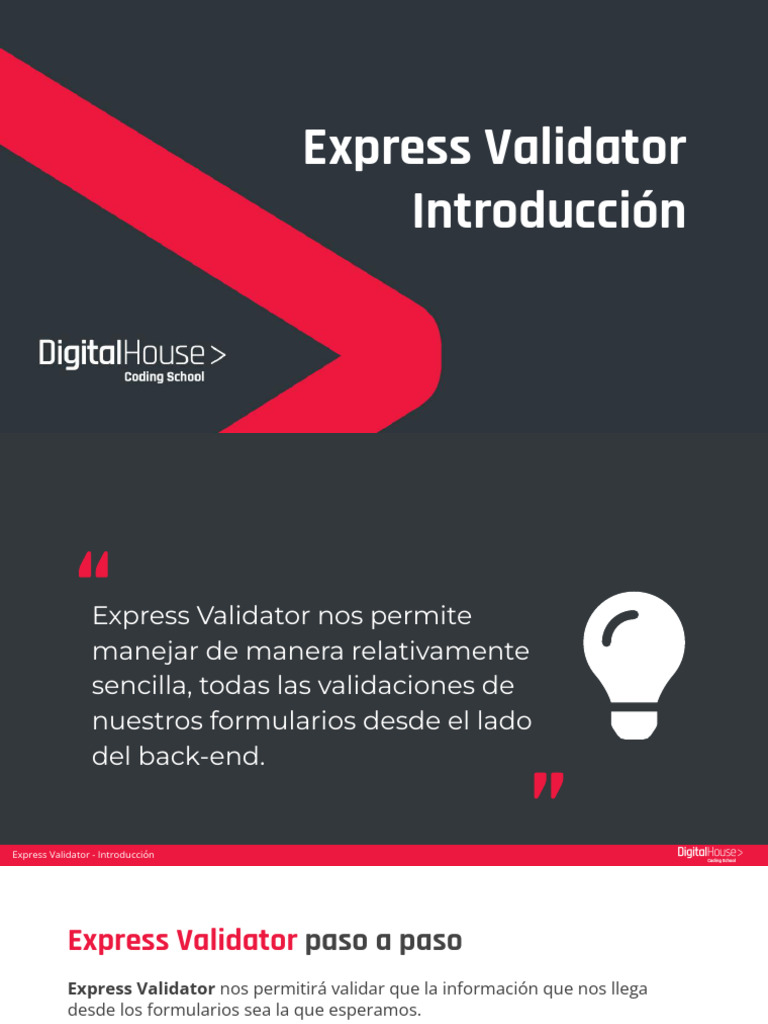 Guía de Validación con Express Validator | PDF | Archivo de computadora | Programación de ...