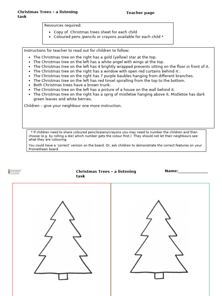 Christmas Tree Listening Activity Guide | PDF