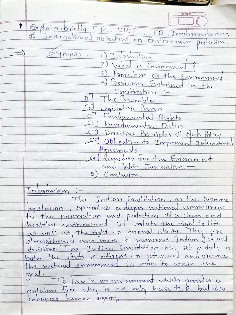 Constitutional Provision On Environmental Law | PDF