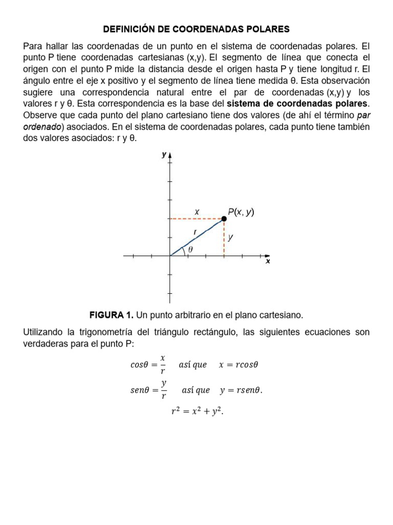 DEFINICIÓN DE COORDENADAS POLARES | PDF