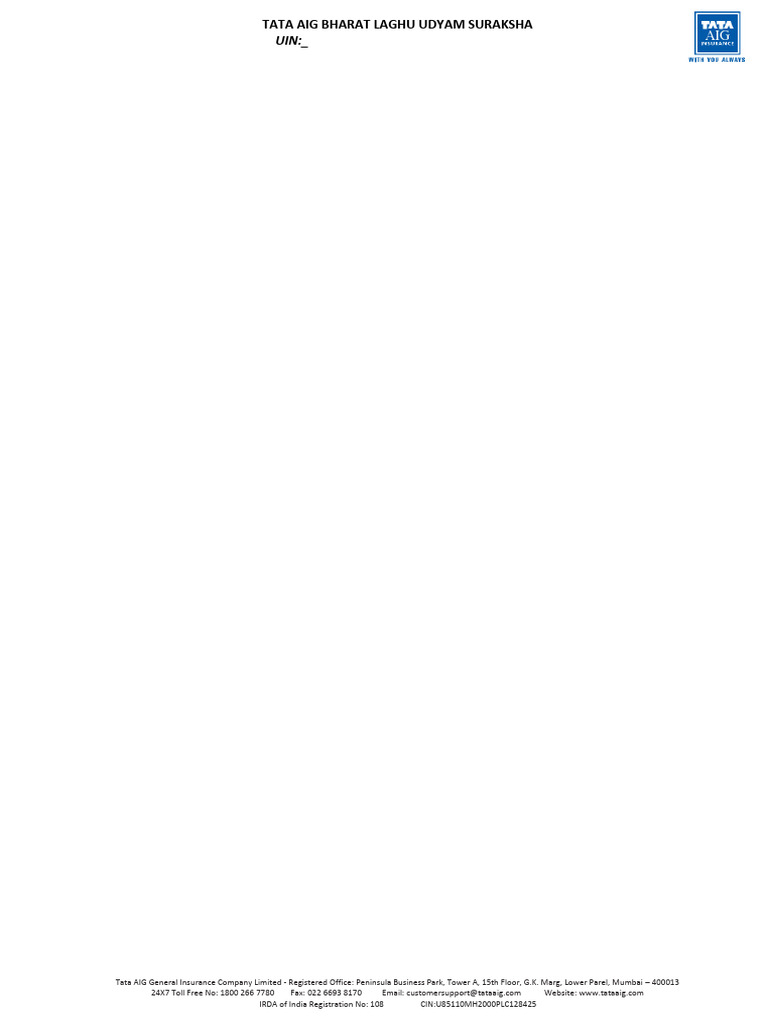 Standalone Bharat Laghu Udyam Suraksha KFD | PDF | Insurance