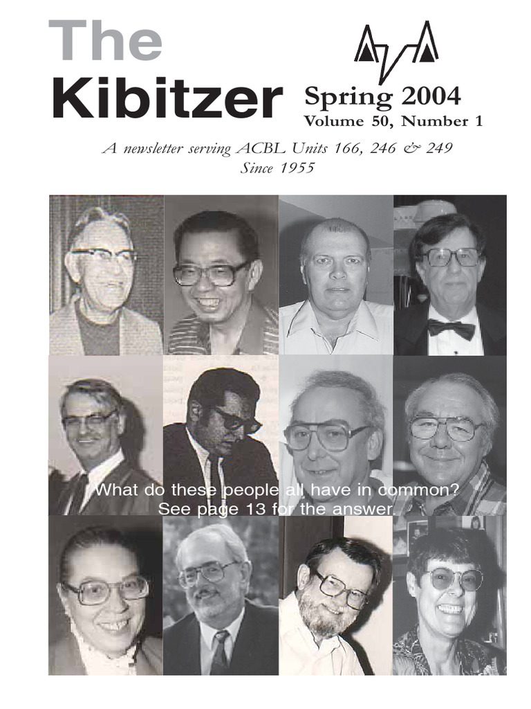 Kibitzer 2004 (50) - 1 Spring | PDF | Contract Bridge