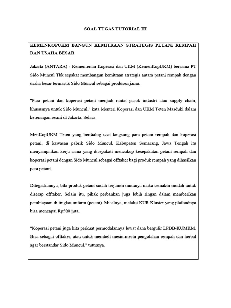 Soal Tugas Tutorial Iii | PDF