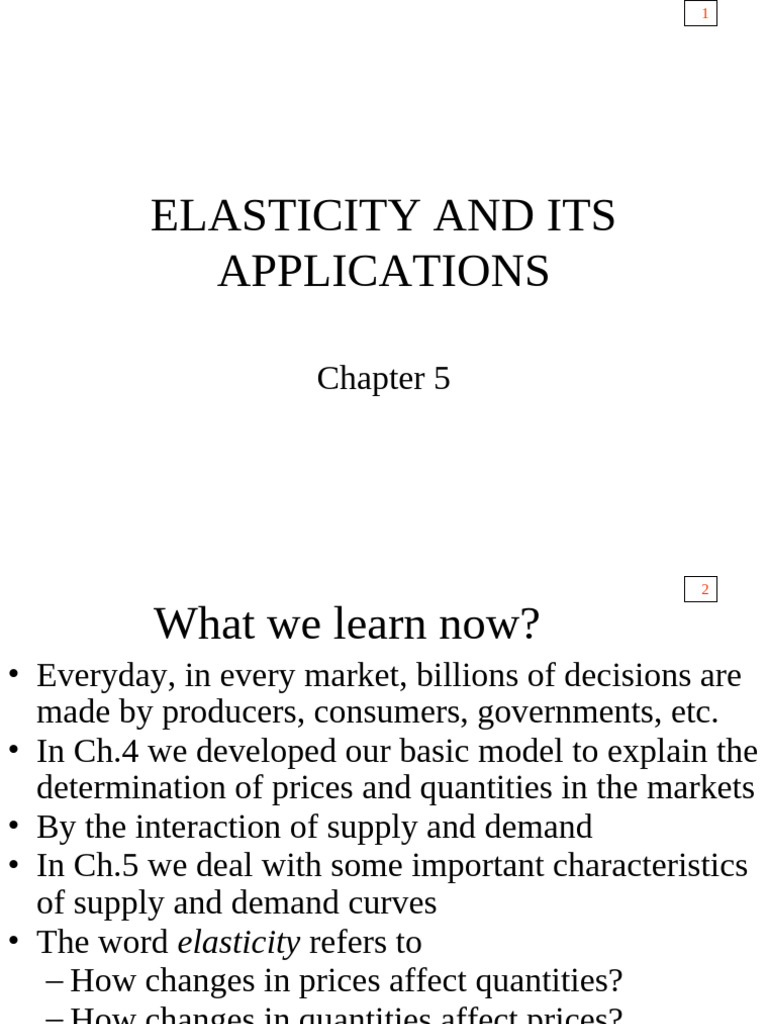 Chapter-5: ELASTICITY AND ITS APPLICATIONS | PDF | Elasticity (Economics) | Demand