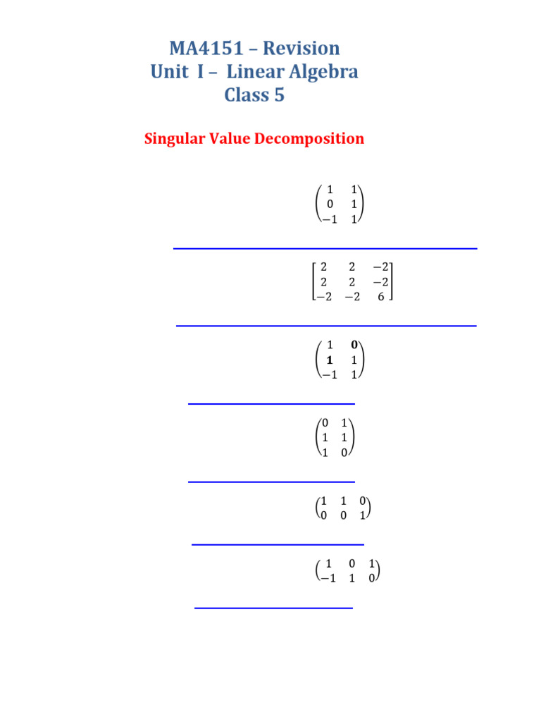 Revision - Unit 1 - Class 5 | PDF