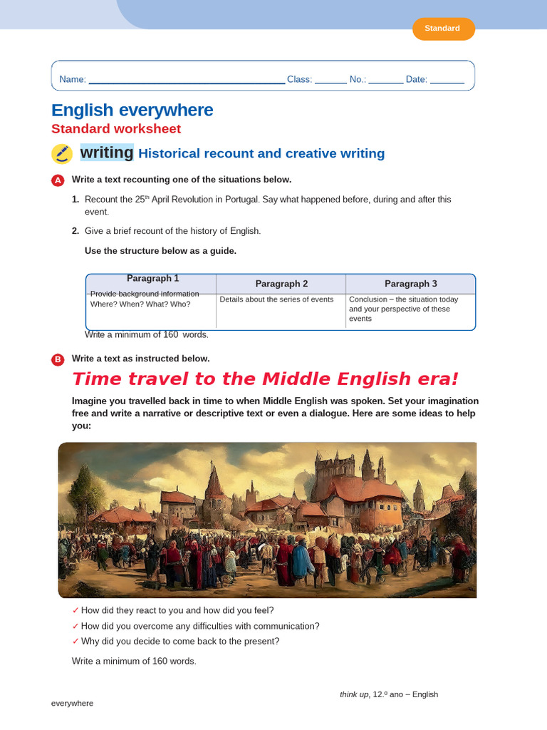 Thup12 U1 2 Standard Writing | PDF