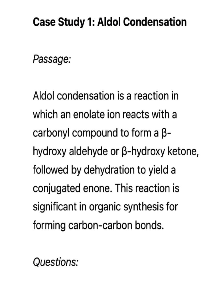 Case Study Questions Aldehyde | PDF | Aldehyde | Ketone