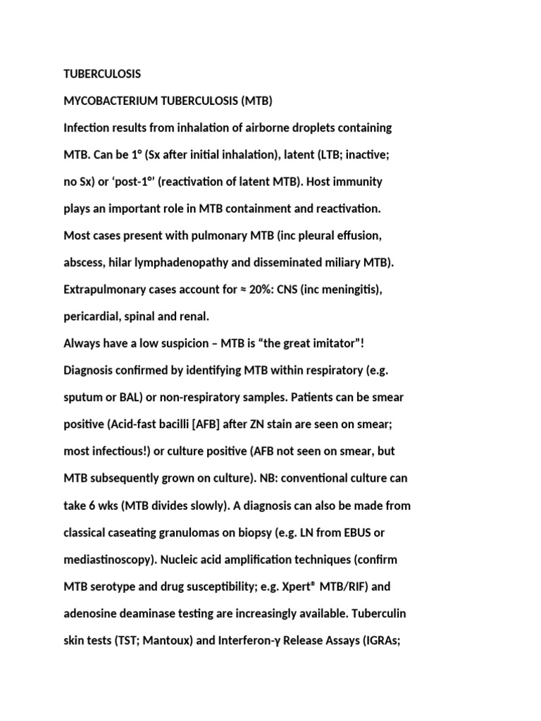 TUBERCULOSIS.PRESCRIBER | PDF | Tuberculosis | Health Sciences