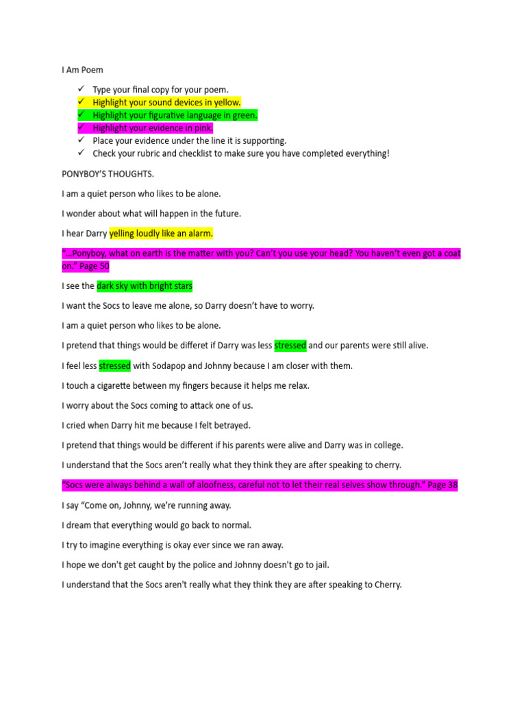 I Am Poem Final | PDF
