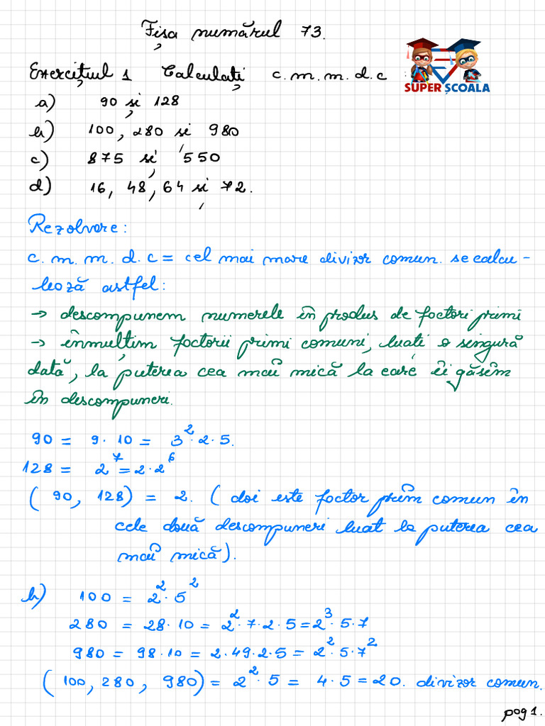 Fisa Mate 73 Rezolvare | PDF