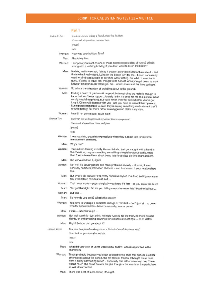 CAE Listening Test Prep | PDF