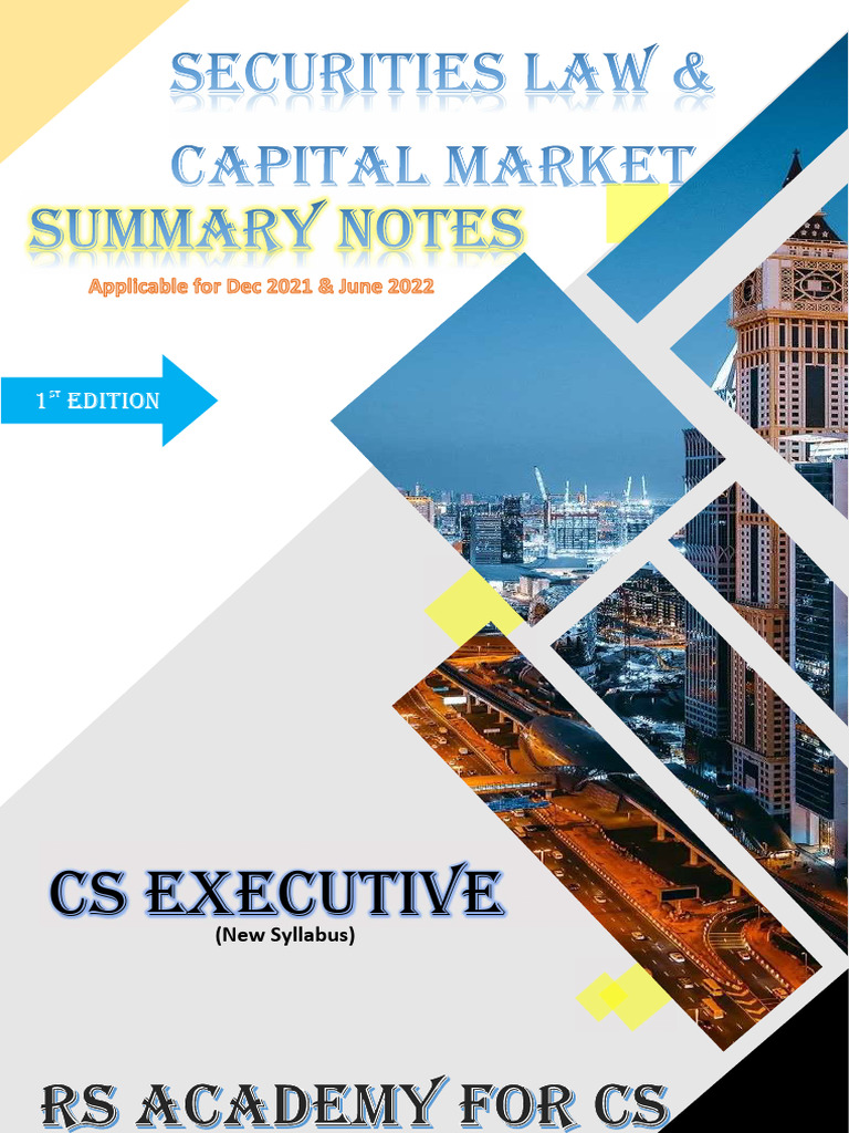SLCM Summary Book | PDF | Securities (Finance) | Stocks
