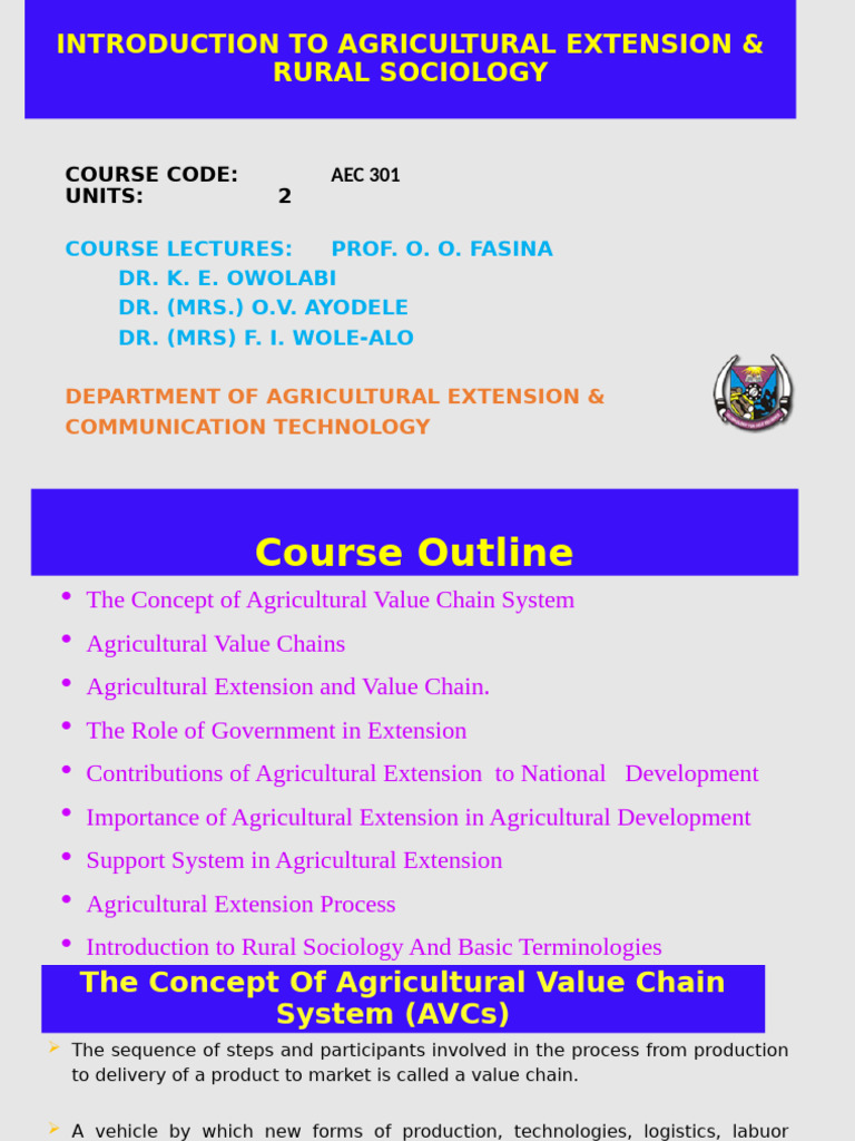 AEC_301_Introduction_to_Extension_and_Rural_Sociology_2020_2021 | PDF | Market (Economics ...