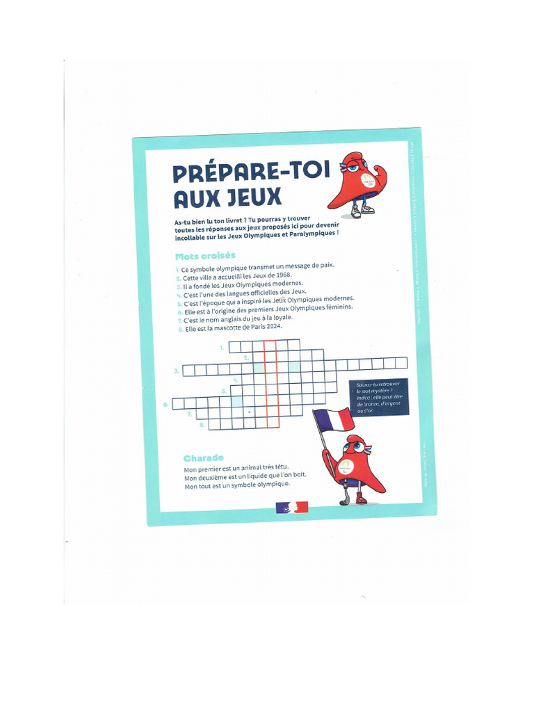 fiche de jeu des jo du gouvernement | PDF