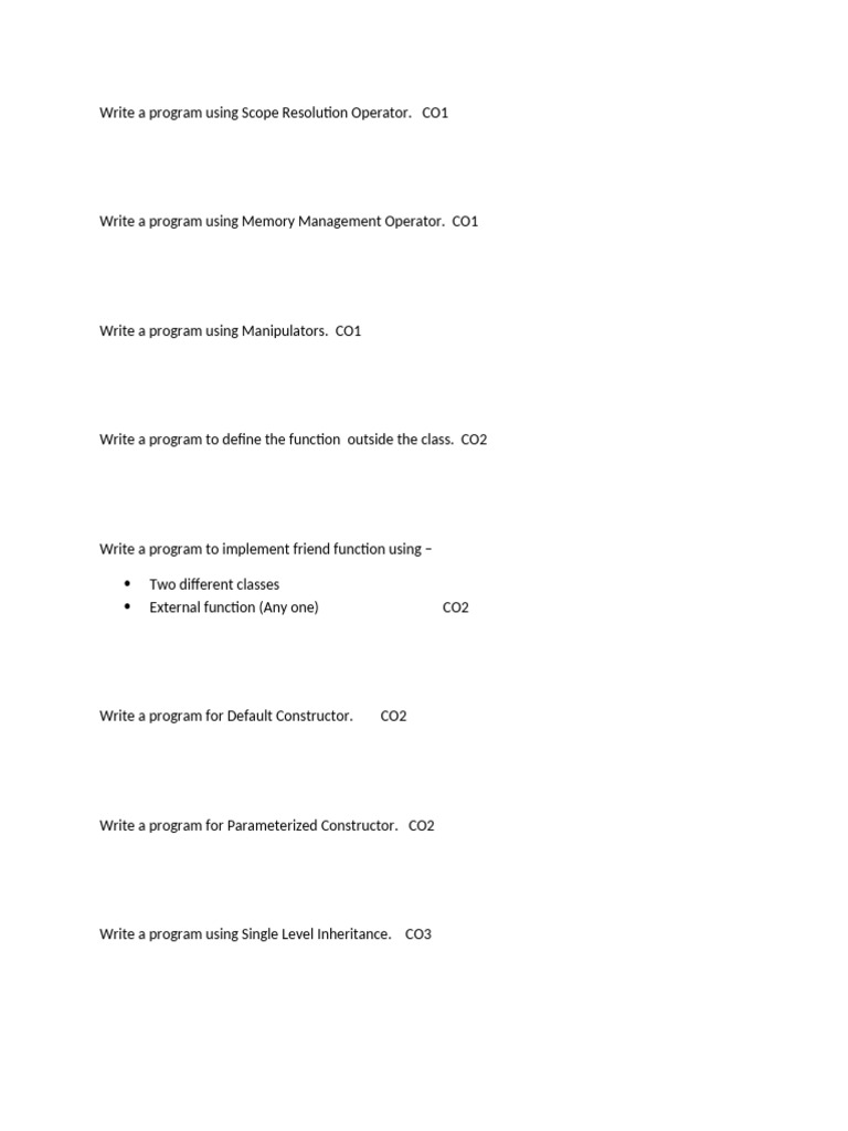 C++ Programming Exercises | PDF