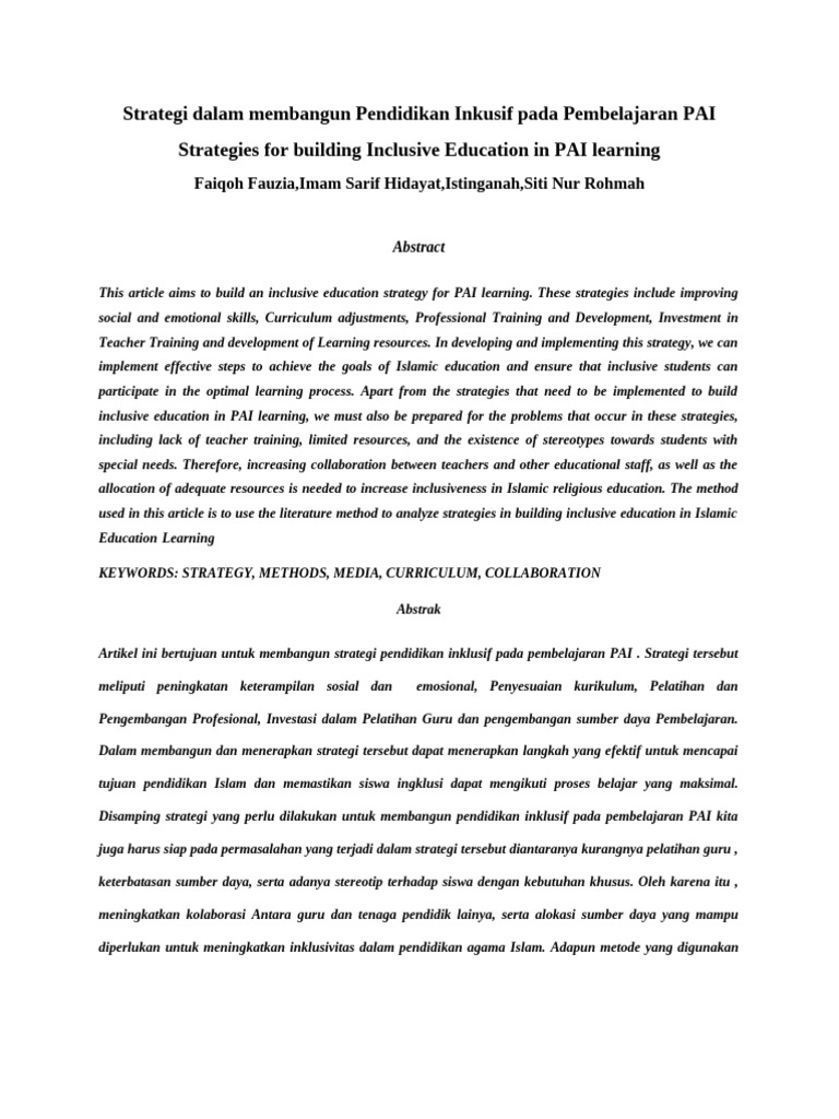 Pendidikan Inklusif | PDF