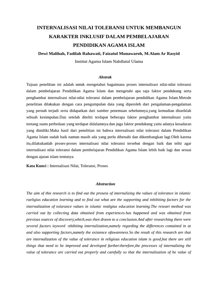 Artikel Pendidikan Inklusif Kel. 1 PAI 2D | PDF