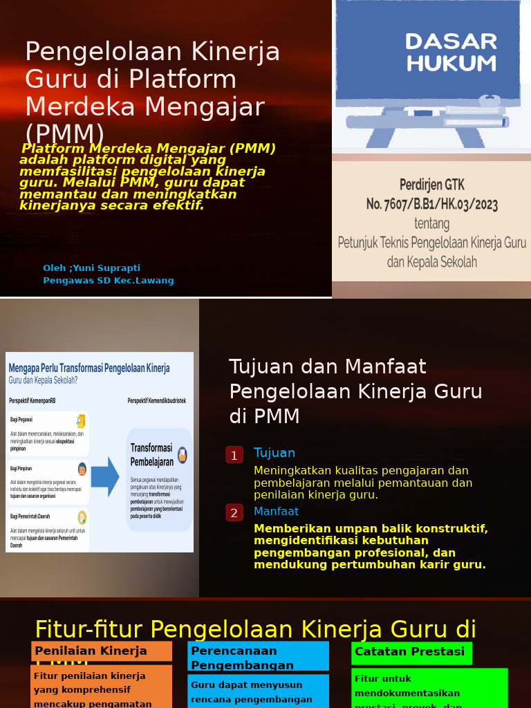 Pengelolaan Kinerja Guru Di Platform Merdeka Mengajar PMM | PDF