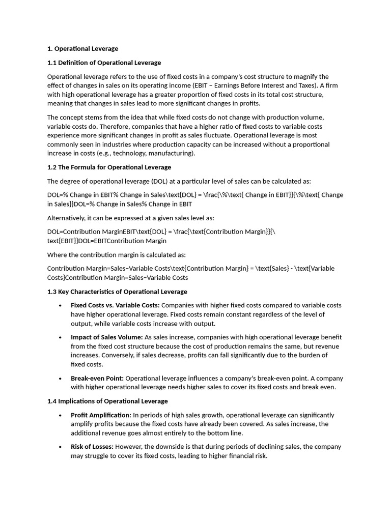 OPL Part 1 | PDF | Leverage (Finance) | Financial Accounting