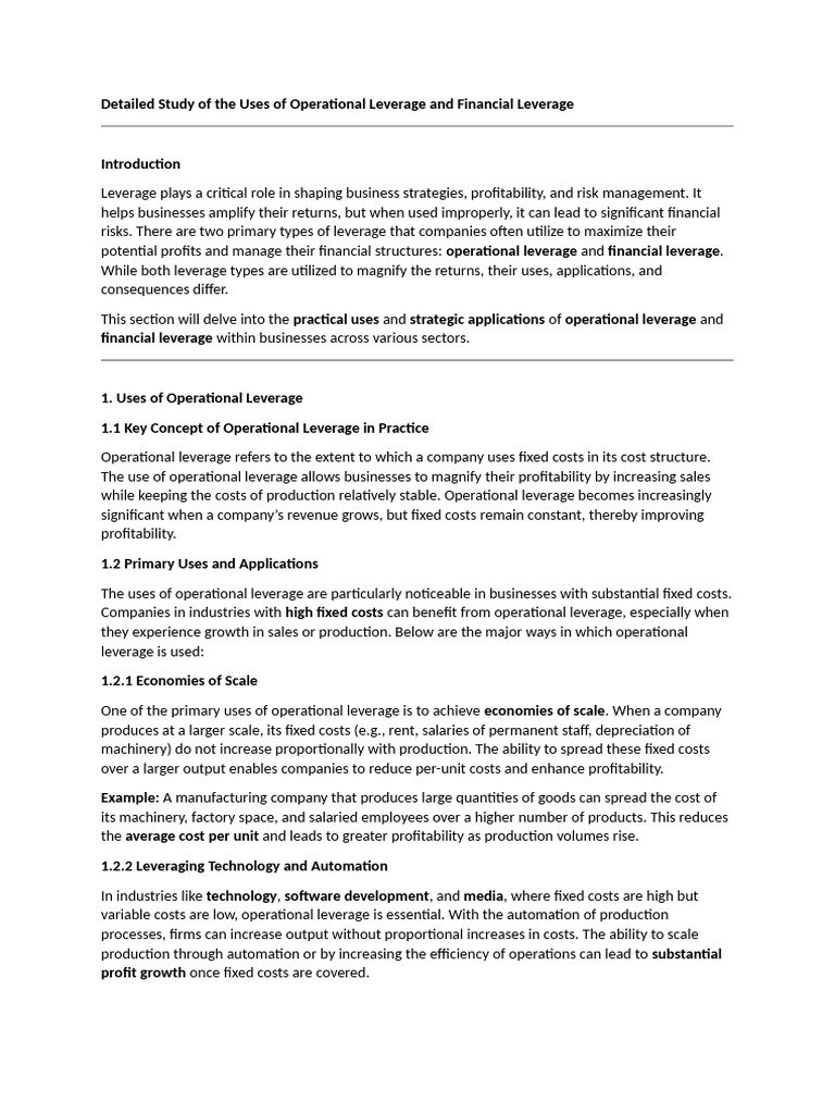 Uses P1 | PDF | Leveraged Buyout | Leverage (Finance)